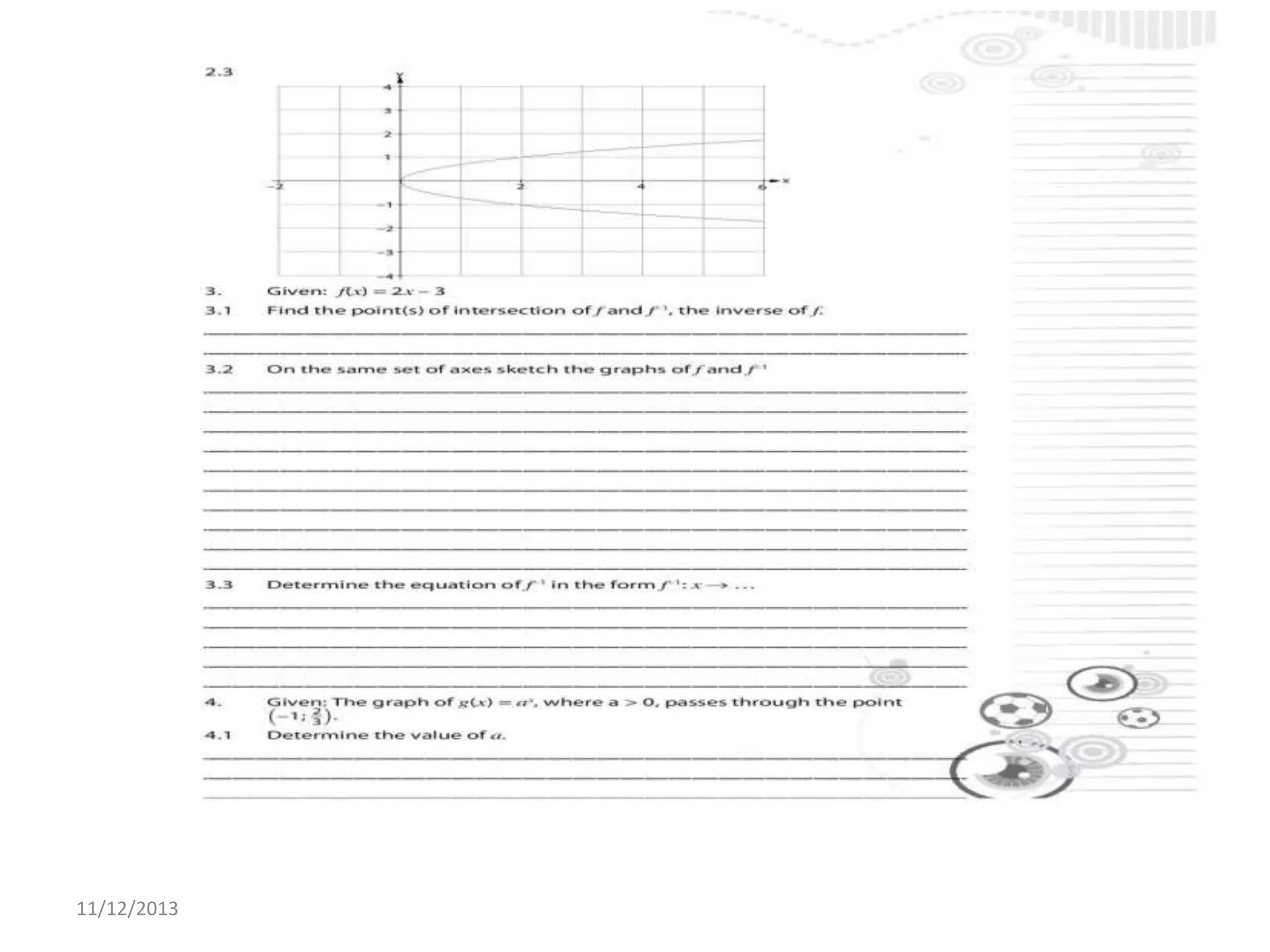 Graphing inverse functions | PPTX