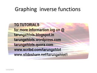 Graphing inverse functions | PPTX