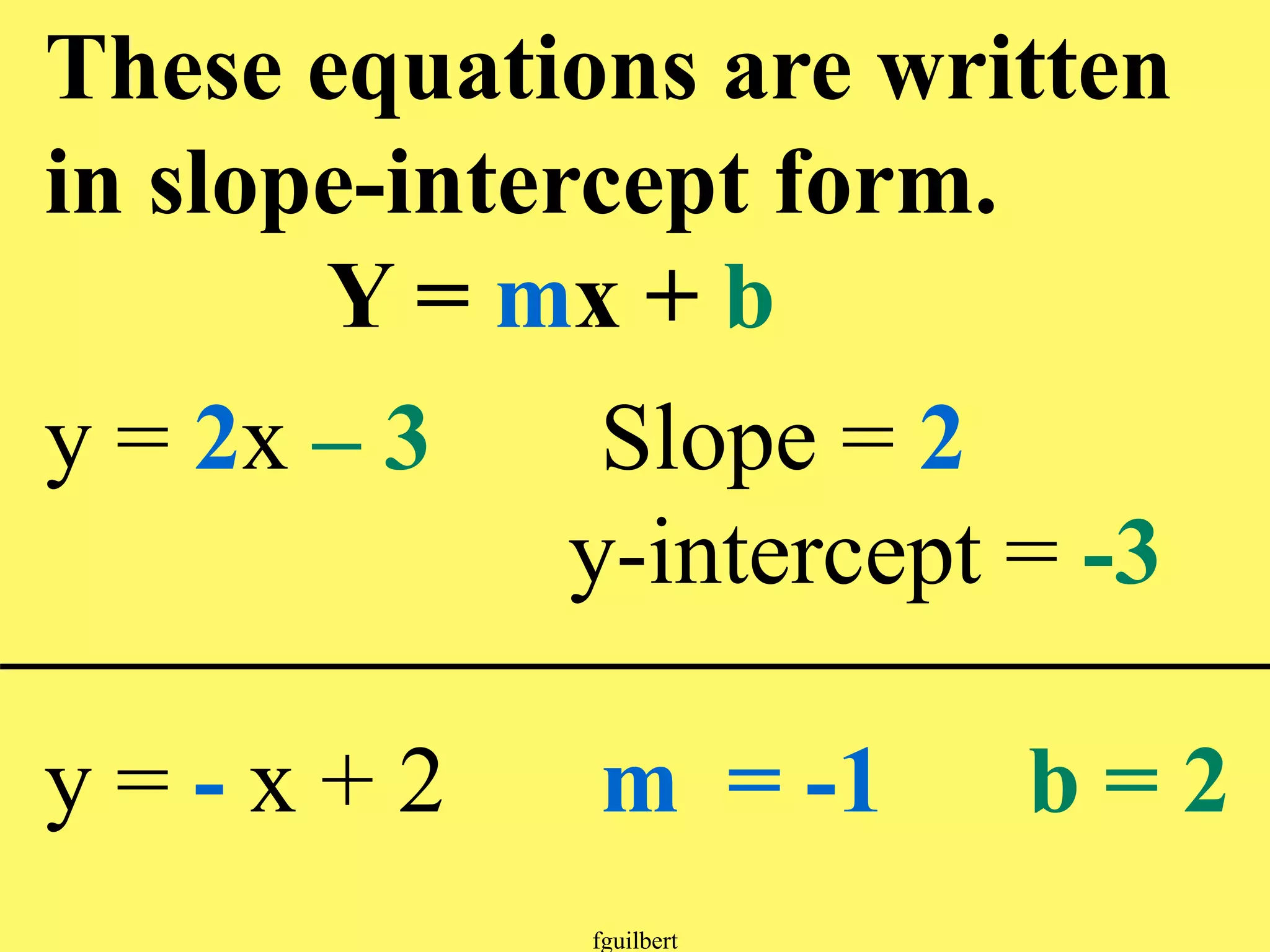 Graphing Linear Equations Using Slope-Intercept.ppt