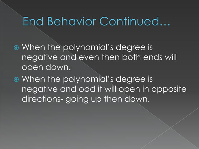 Graphing polynomial functions | PPT