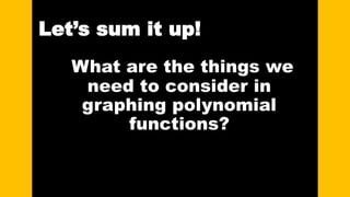 Graphing polynomial functions (Grade 10) | PPTX | Computing ...