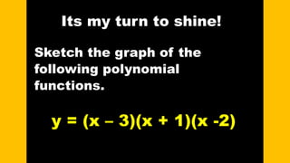 Graphing polynomial functions (Grade 10) | PPTX