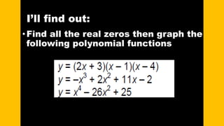 Graphing polynomial functions (Grade 10) | PPTX | Computing ...