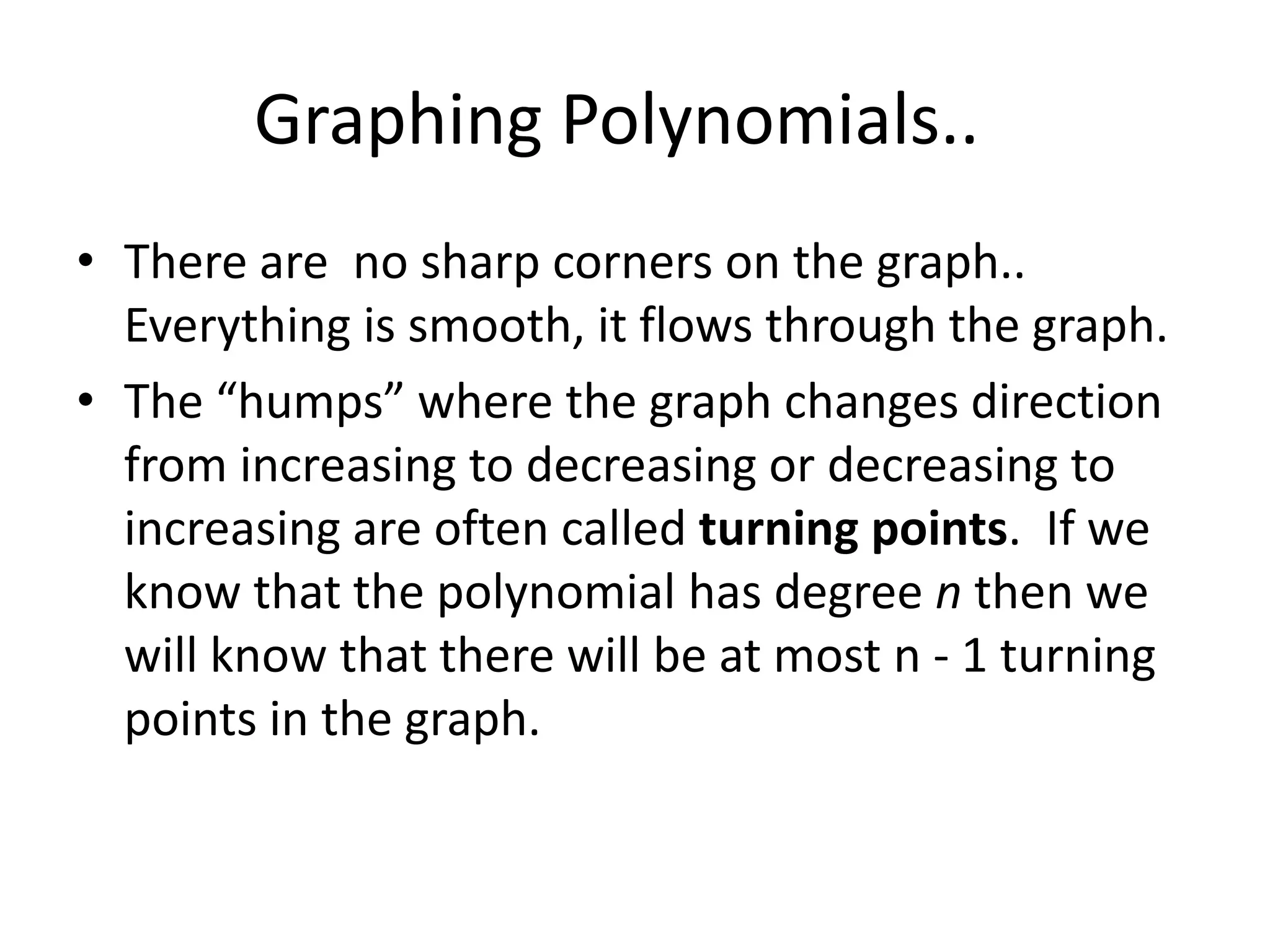 Graphing polynomials | PPT