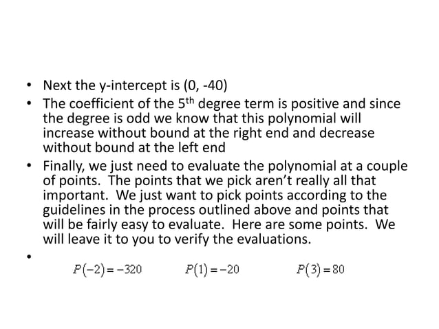 Graphing polynomials | PPTX