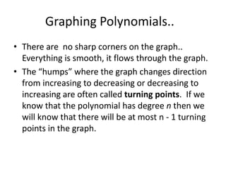 Graphing polynomials | PPTX