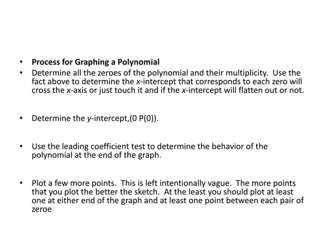 Graphing polynomials | PPTX