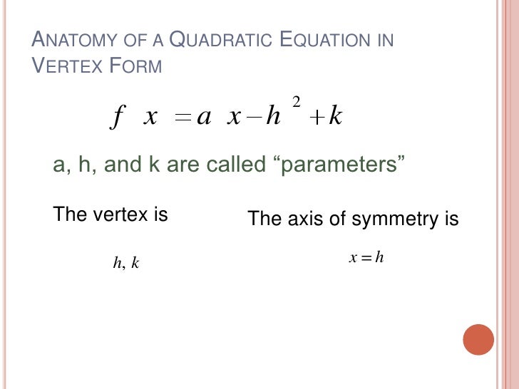 Graphing quadratic vertex form