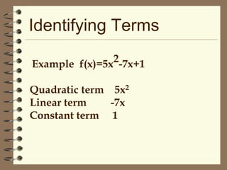 Graphing quadratic equations | PPT