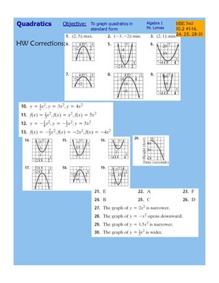 Graphing quadratic functions | PDF | Maps & Navigation