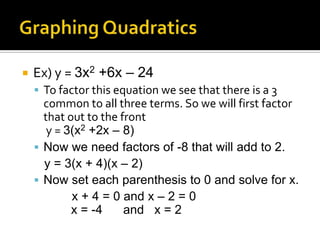 Graphing Quadratic Equations | PPTX | Physics | Science