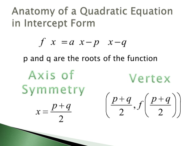 Graphing quadratics in intercept form | PPTX