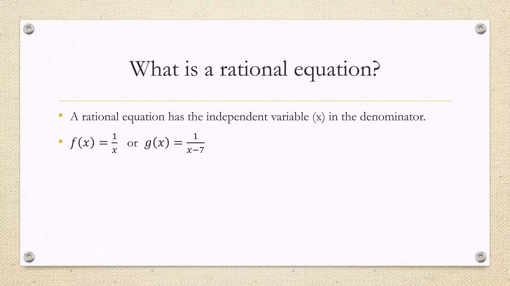 Graphing rational equations | PPTX