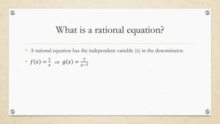 Graphing rational equations | PPTX