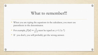 Graphing rational equations | PPTX