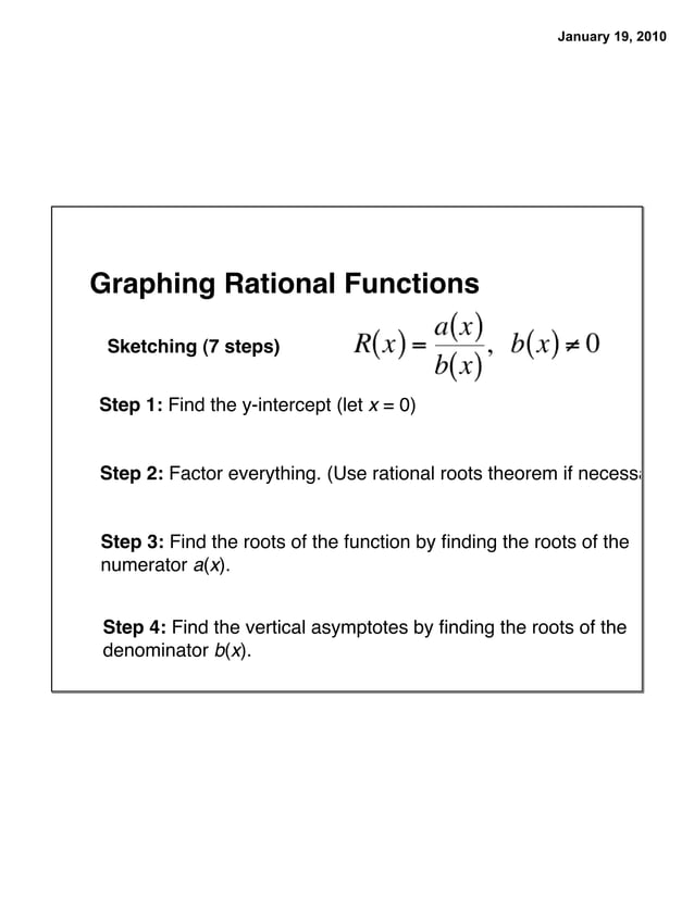 Graphing Rational Functions | PDF