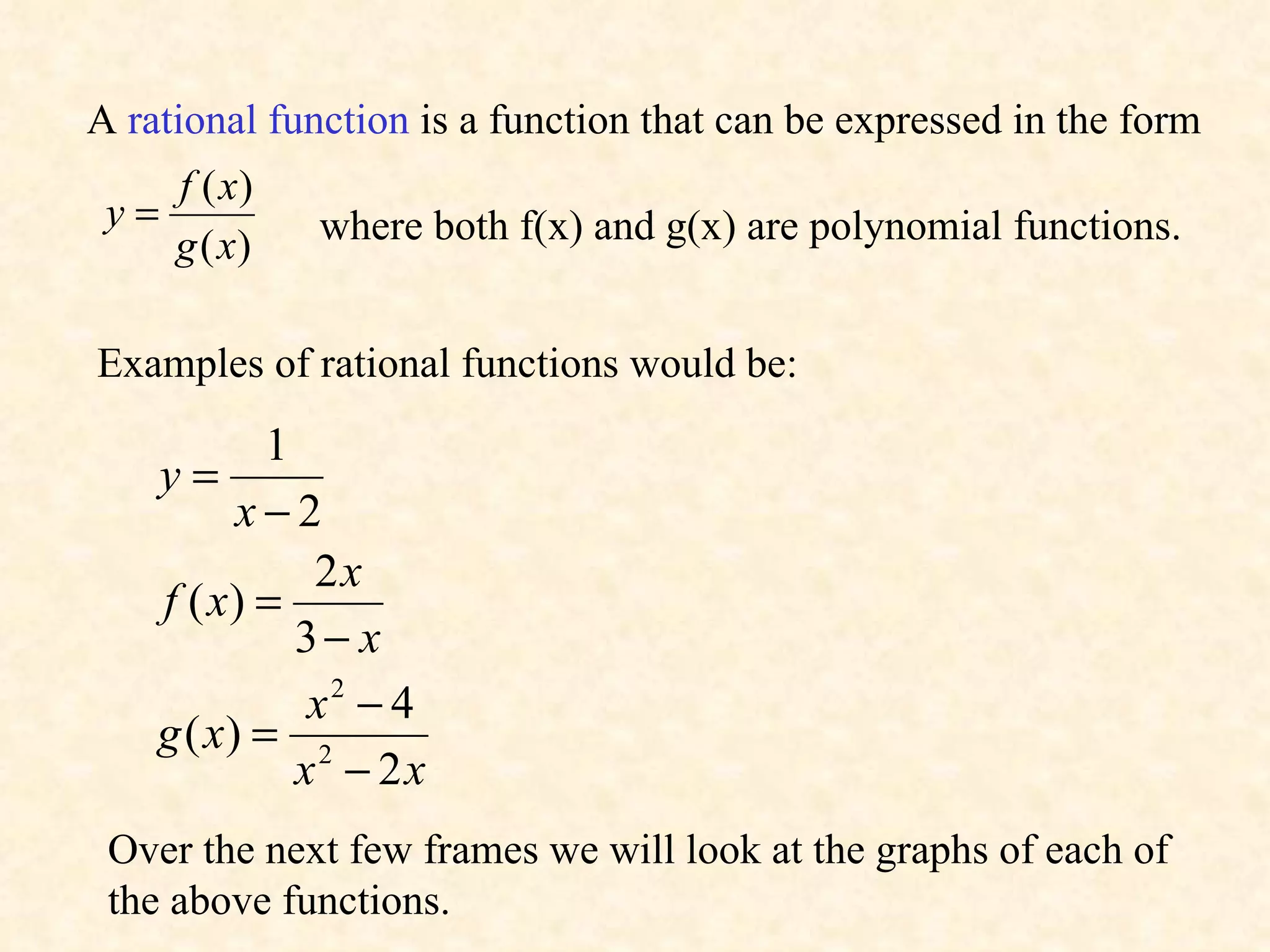 Graphing rational functions | PPT