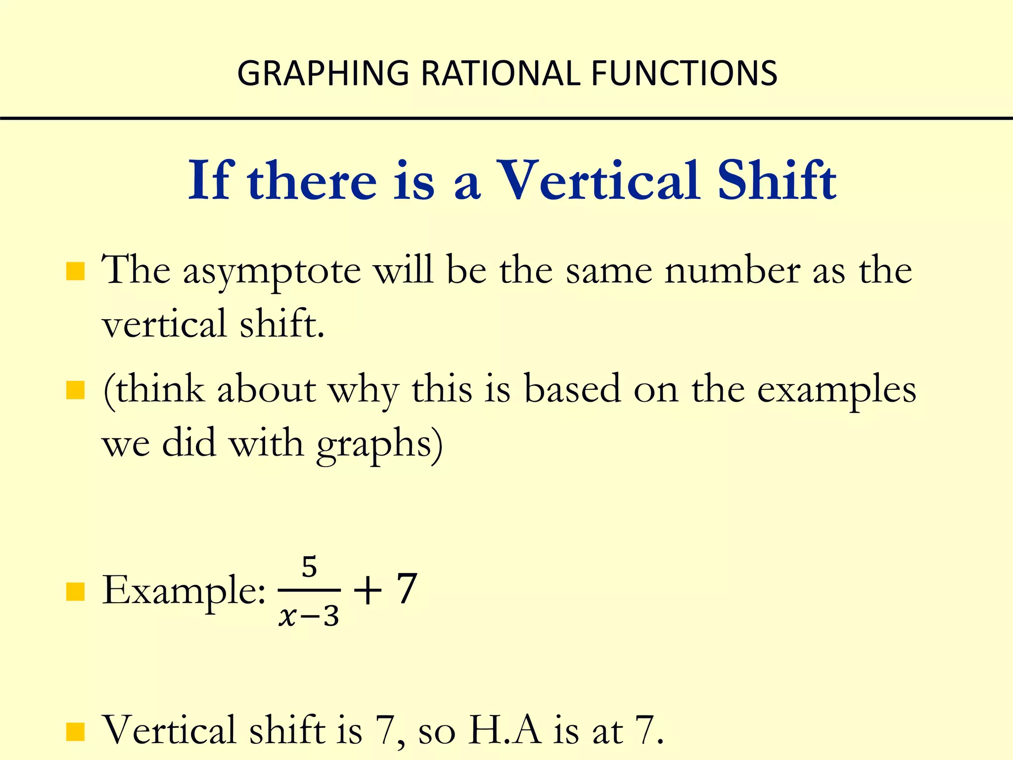 Graphing Rational Functions Pptx