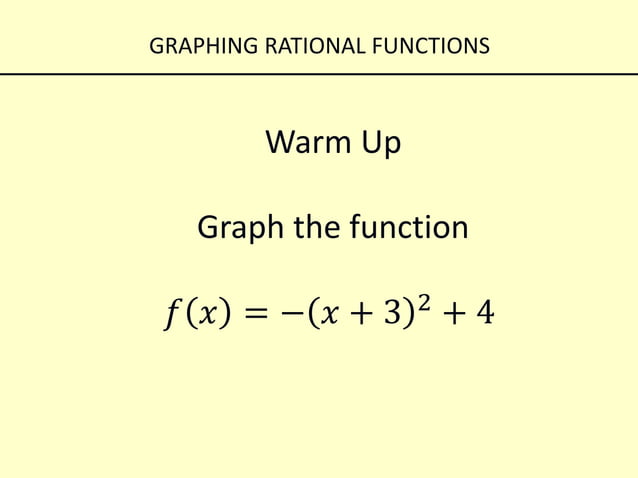 Graphing rational functions | PPTX