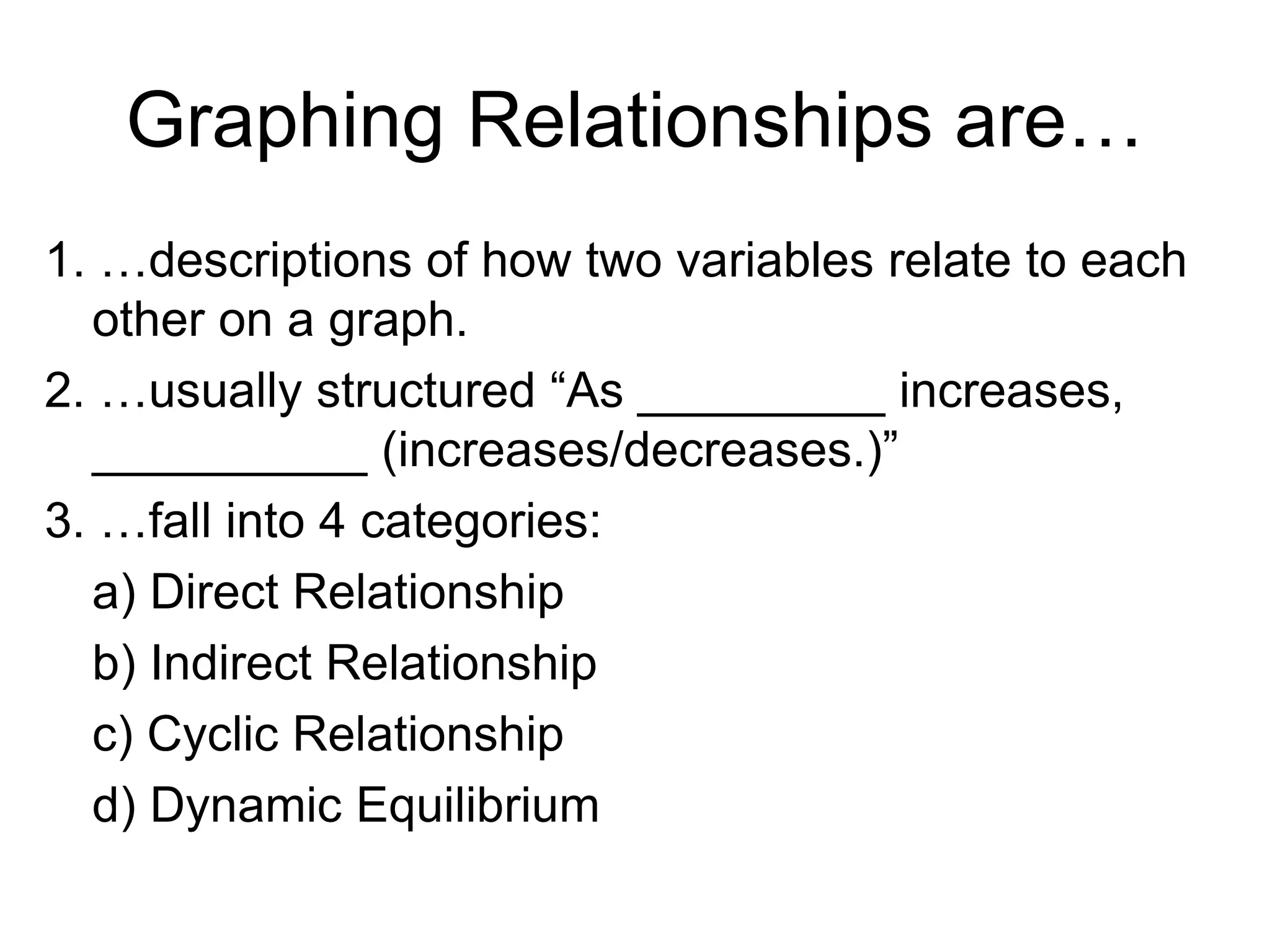 Graphing and Charting Relationships data management | PPT