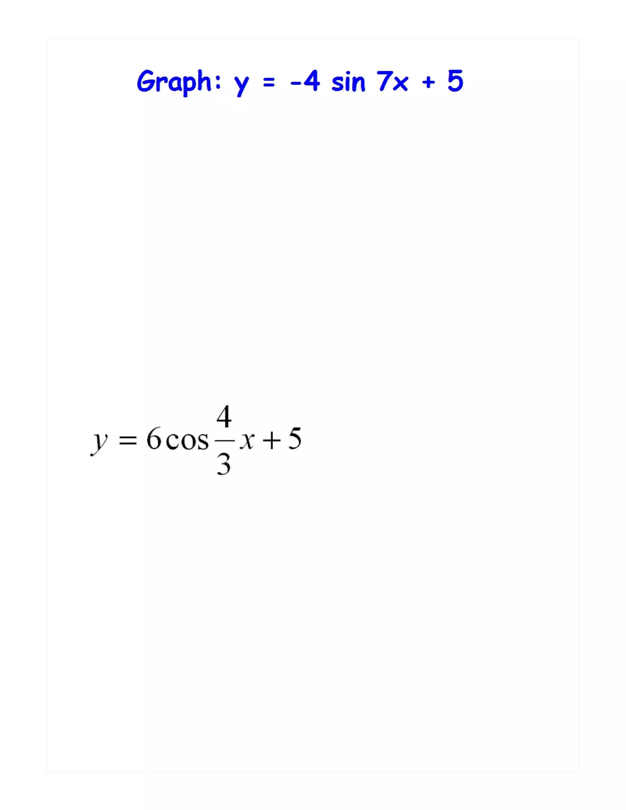 Graphing sine and cosine functions | PDF | Physics | Science