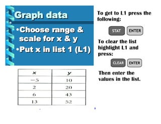 Graphing tables on the calculator | PPT