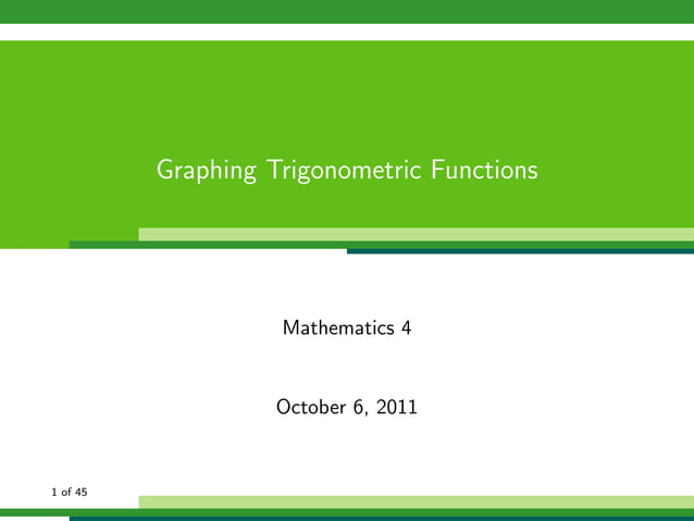 Graphing trigonometric functions | PDF | Physics | Science