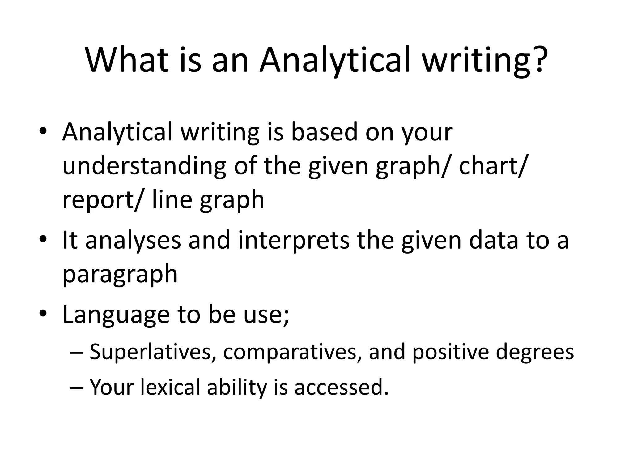 Analytical Writing - Bar graph | PPTX