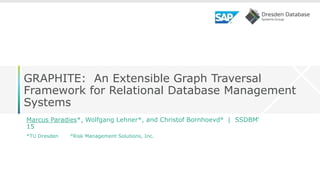 GRAPHITE: An Extensible Graph Traversal Framework for Relational ...