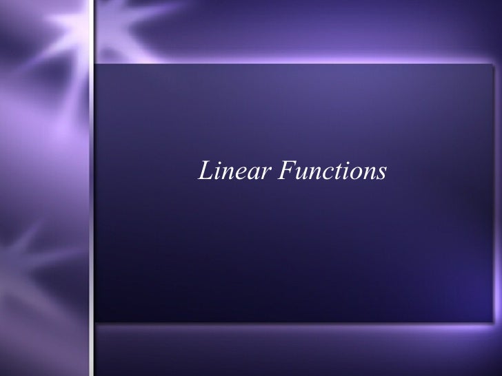 Graph Linear Functions