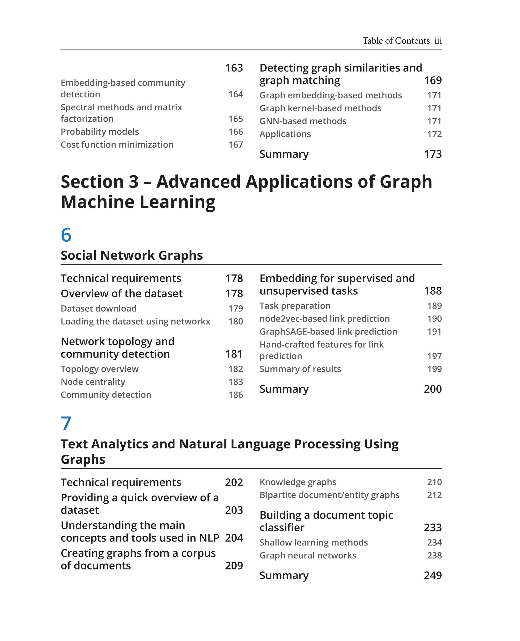 Graph machine learning table of content | PDF