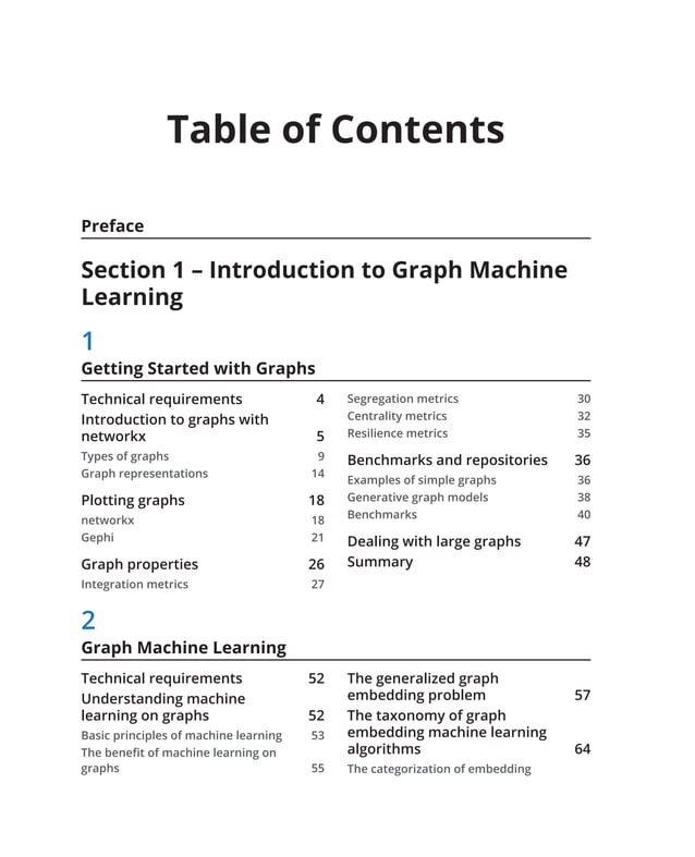 Graph machine learning table of content | PDF