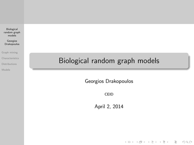 Biological graph models | PPT