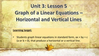 Graph of a linear equation horizontal lines | PPT
