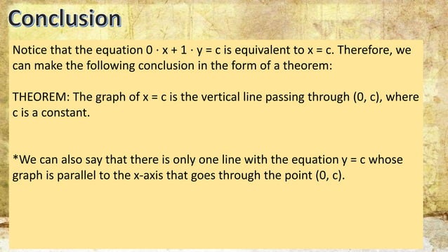 Graph of a linear equation horizontal lines | PPT