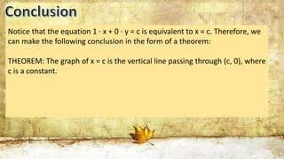 Graph of a linear equation vertical lines | PPTX