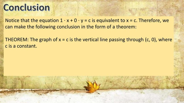 Graph of a linear equation vertical lines | PPT