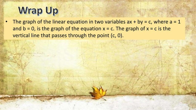 Graph of a linear equation vertical lines | PPT