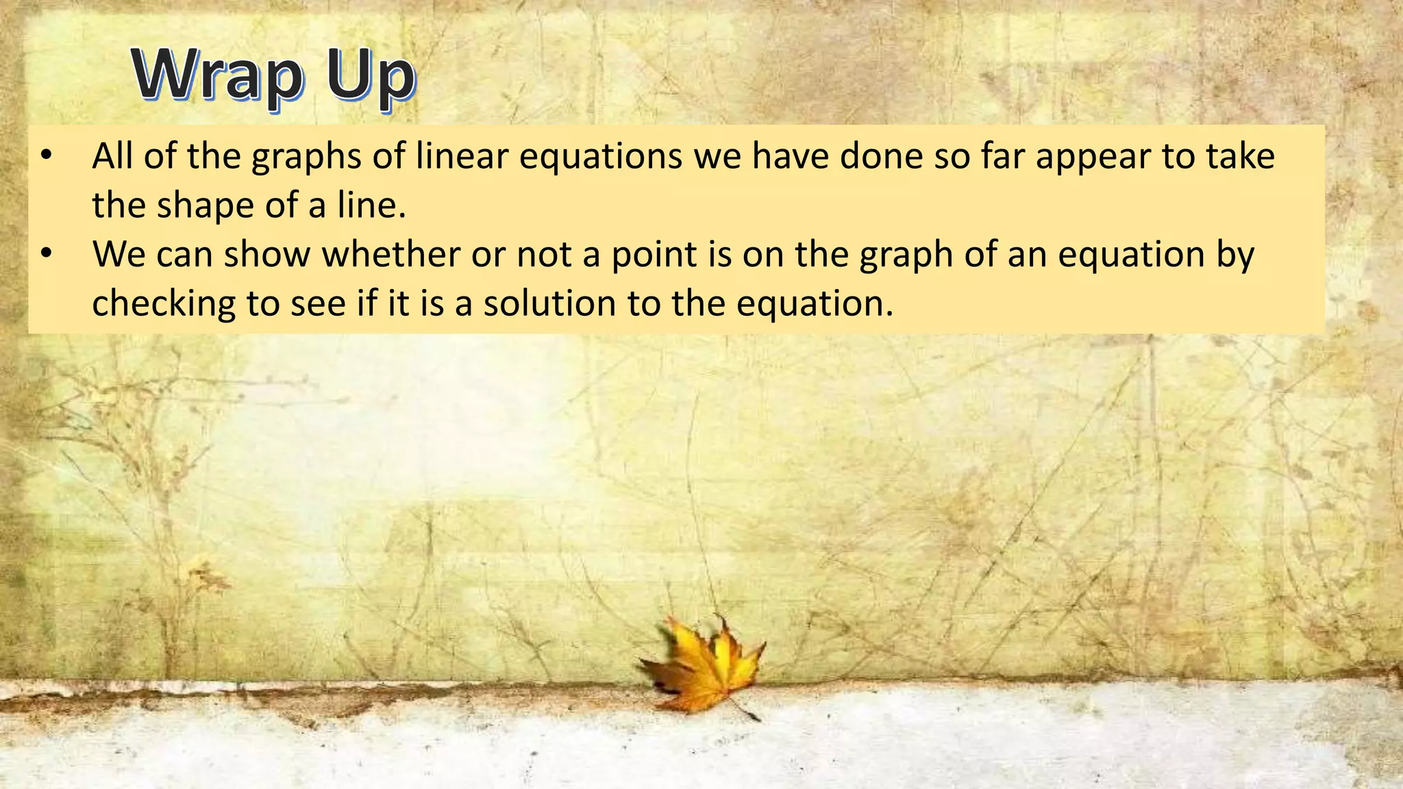 Graph of a linear equation in two variables | PPTX