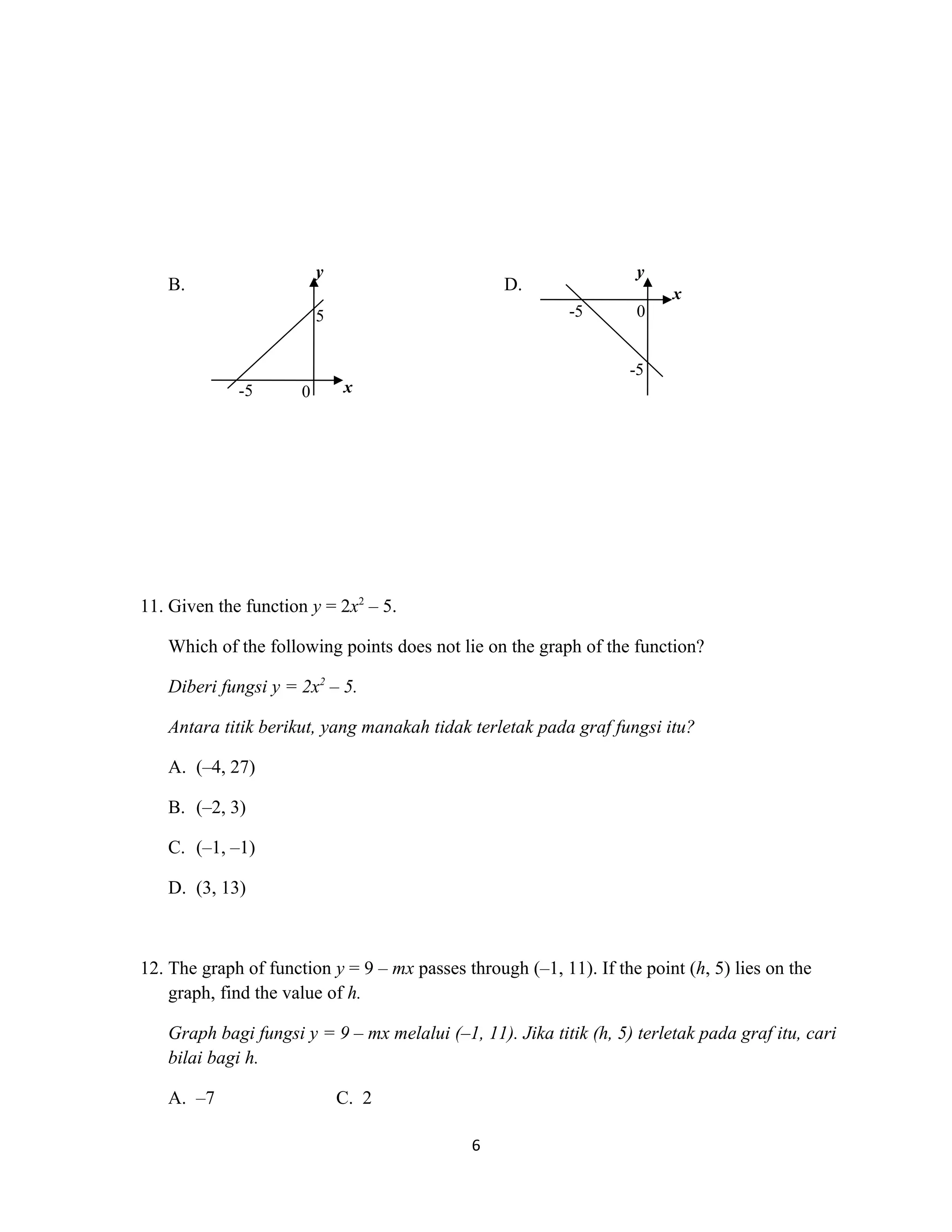 Graph of functions pmr paper 1 | DOC