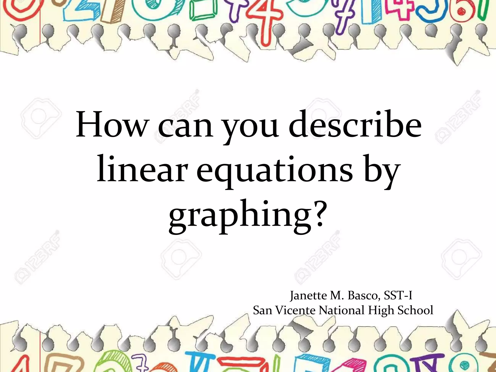 Graph of linear equations | PPTX