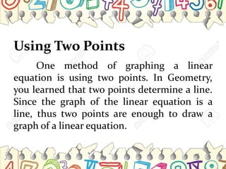 Graph of linear equations | PPTX