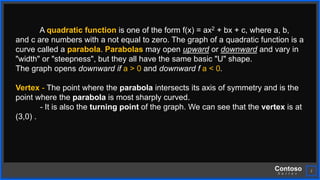 Graph of quadratic function | PPTX