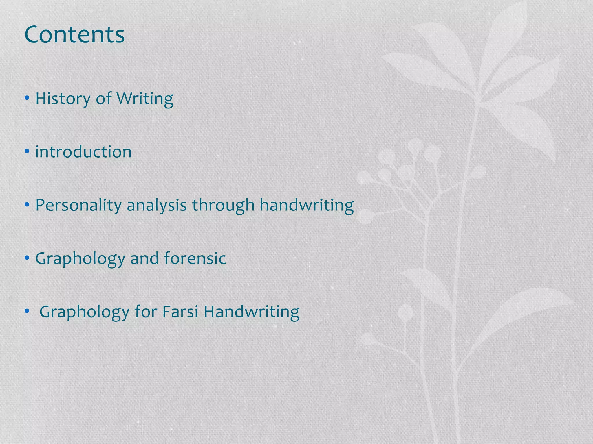 History of Writing (GRAPHOLOGY) | PPT