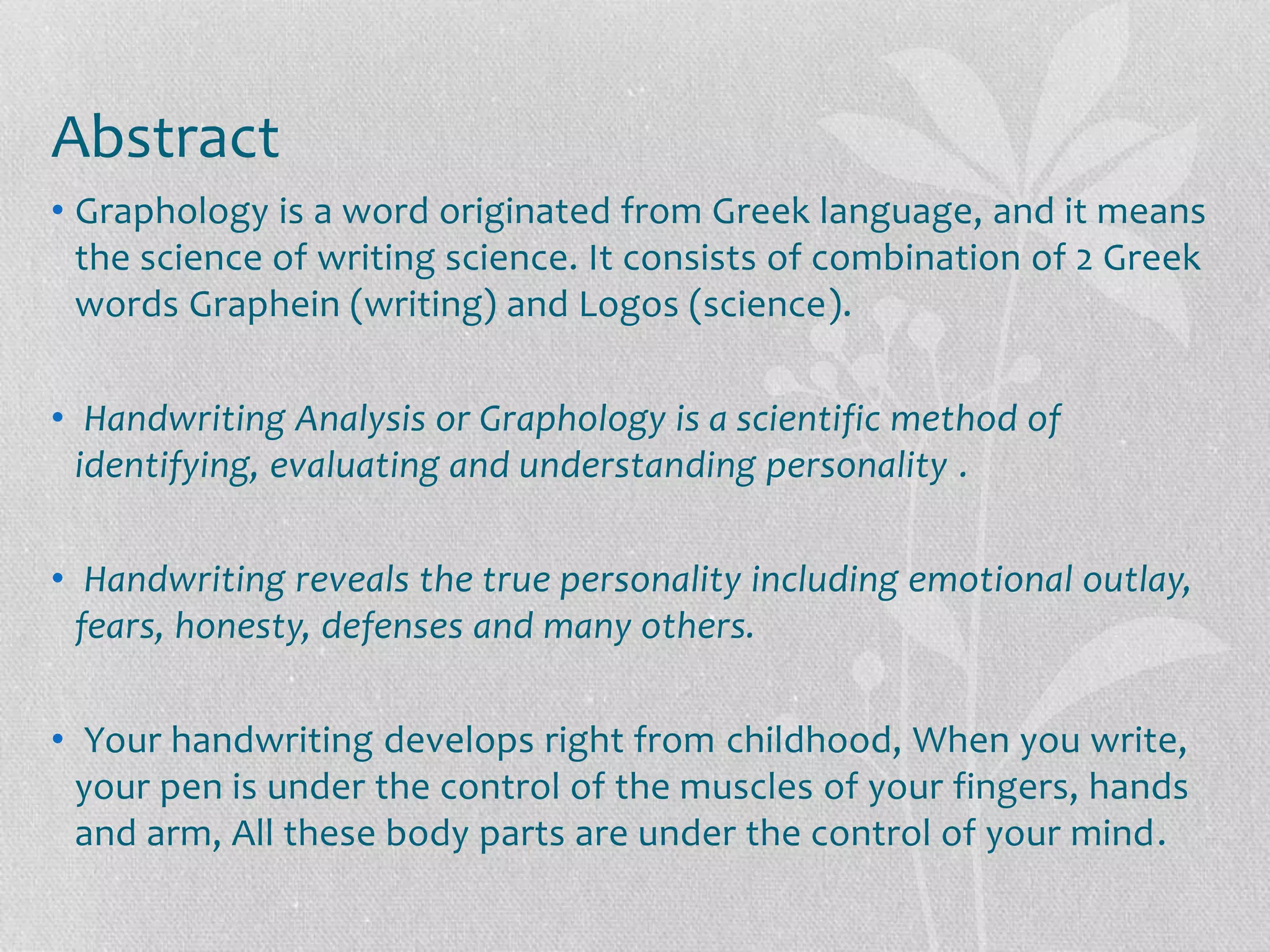 History of Writing (GRAPHOLOGY) | PPTX