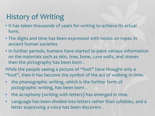 History of Writing (GRAPHOLOGY) | PPTX