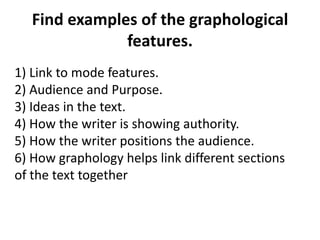 Graphology and mode features | PPTX