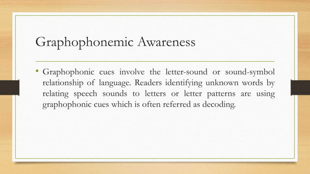 Early Childhood Education Graphophonemic Awareness.pptx | Education
