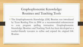 Early Childhood Education Graphophonemic Awareness.pptx | Education