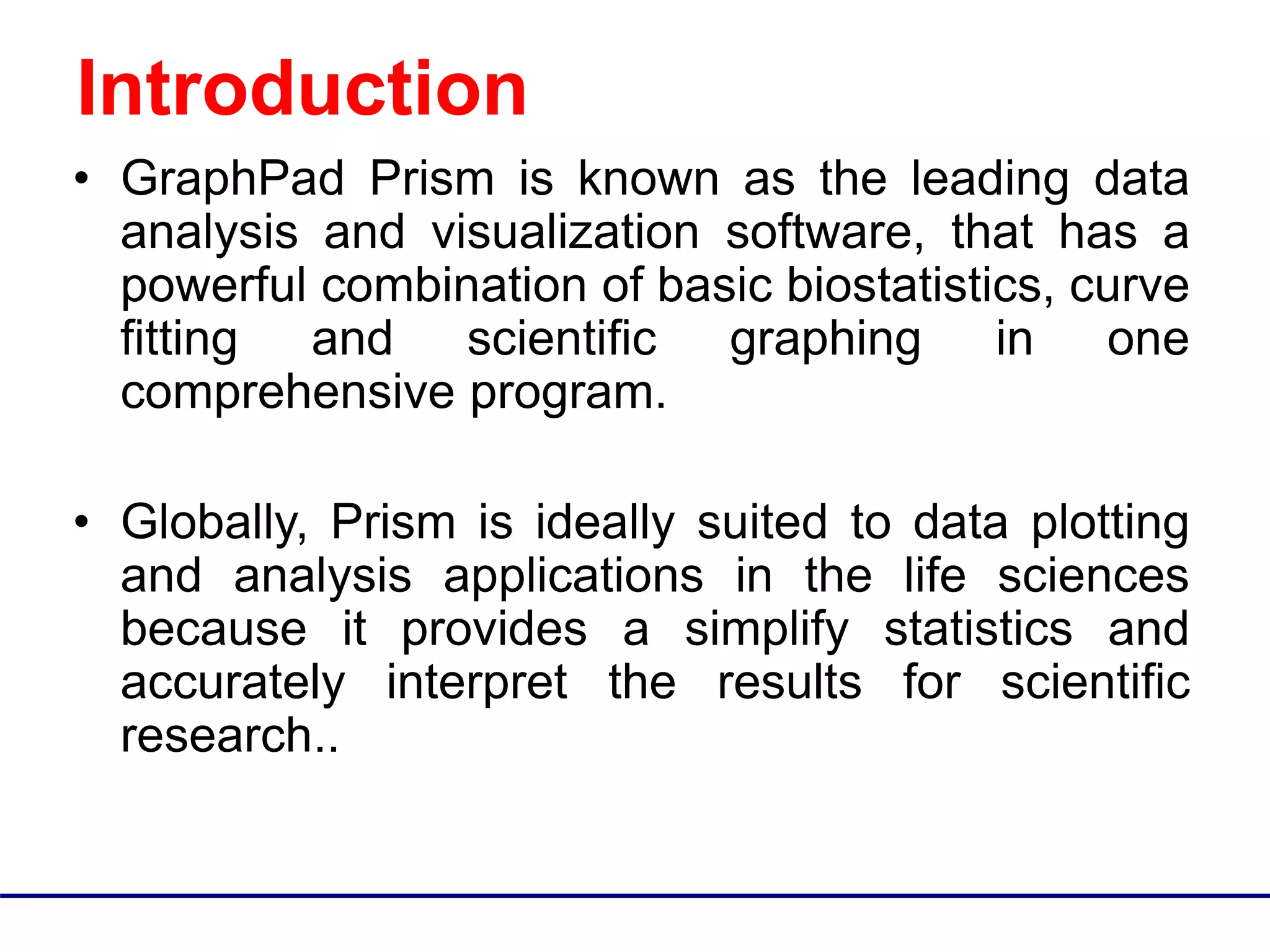 Basics Of Graphpad Prism Ppt Graphics Software Computer Software